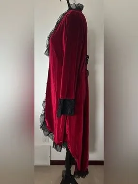Source Unknown | Jackets & Coats | Whimsigoth Red Velvet Like Lace High ...
